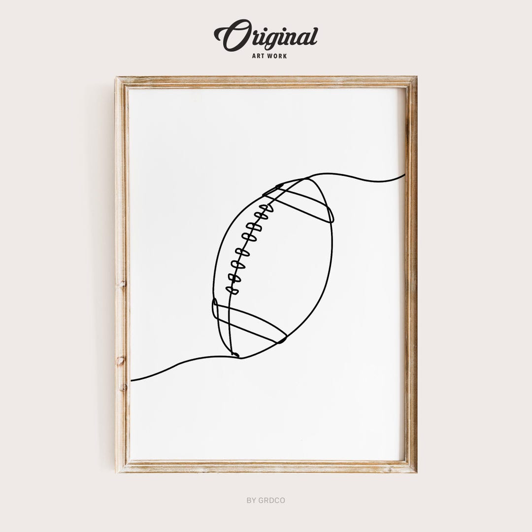 Minimalist American Football Line Art | Modern Wall Decor | Digital ...