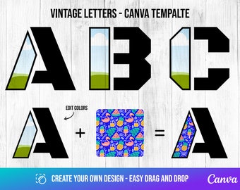 Canva Half Letters - Etsy