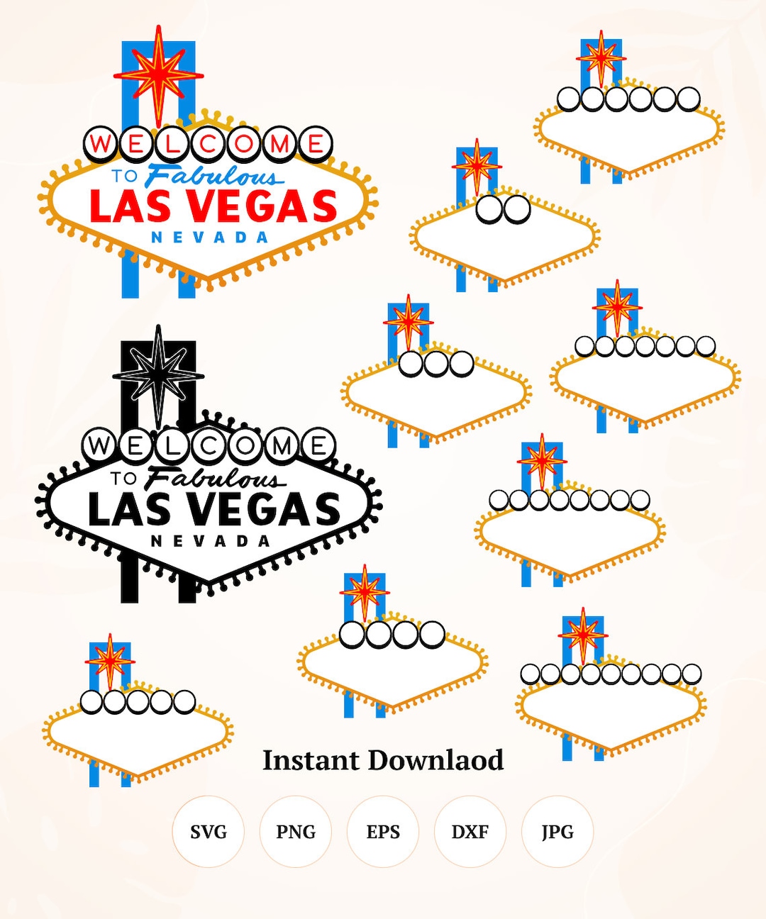 Las Vegas, Las Vegas Sign Board, Las Vegas SVG, Las Vegas Sign ...