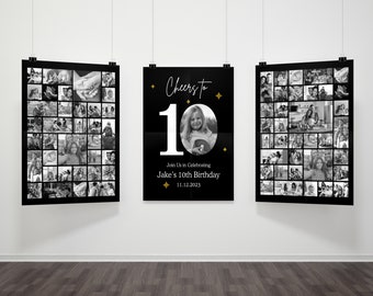 21st Birthday Poster Photo Collage Canva Poster, Customizable Canva ...