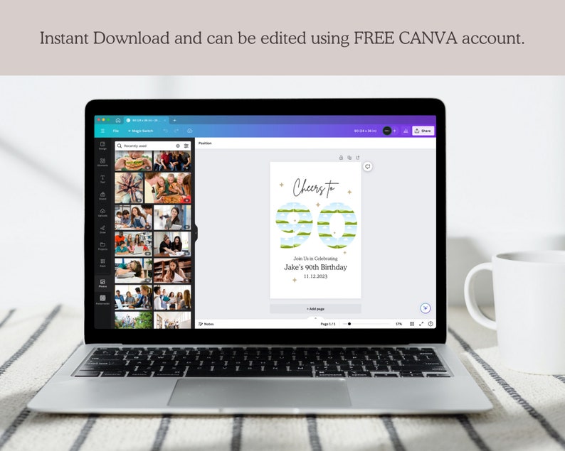 Varsity 40th Birthday Photo Collage Canva Poster, Customizable Canva ...