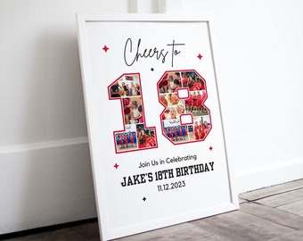 DIY 100th Birthday Photo Collage Canva Poster Bundle, Customizable ...