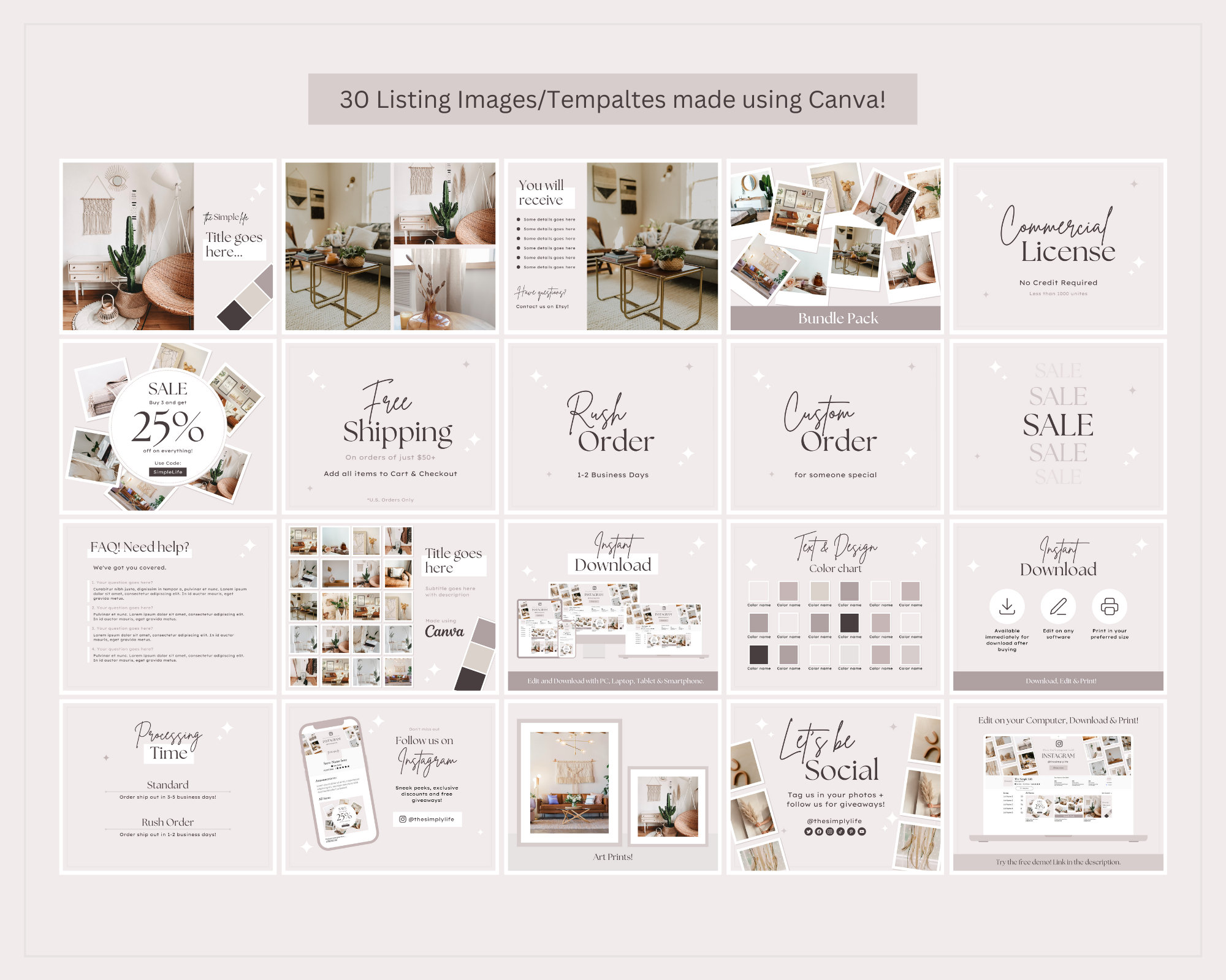 Etsy Shop Banner Kit Etsy Canva Banners Etsy Store Listing Etsy Uk