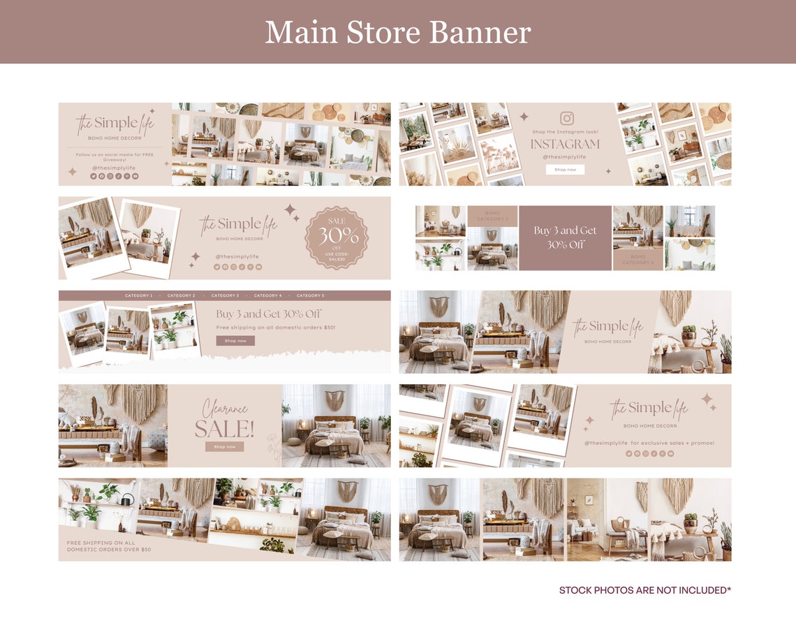 Etsy Shop Banner Kit, Etsy Canva Banners, Etsy Store Listing Images ...