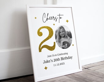 Varsity 90th Birthday Photo Collage Canva Poster, Customizable Canva ...