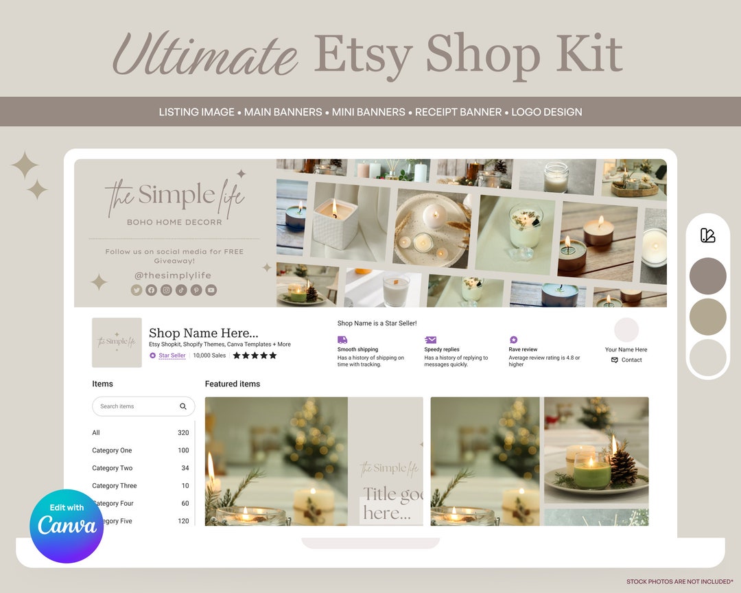 Etsy Shop Banner Kit, Etsy Canva Banners, Etsy Store Listing Images ... Etsy Shop Banner Kit, Etsy Canva Banners, Etsy Store Listing Images ...