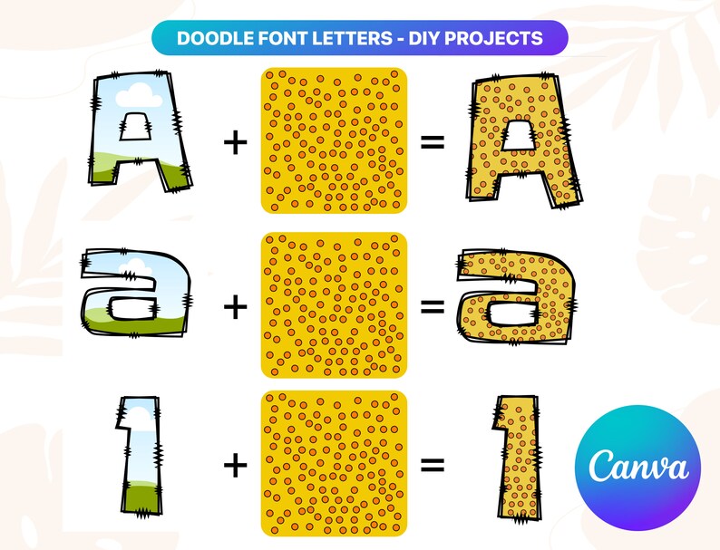 Doodle Letters Canva Template Alphabet Letter Doodle Letter Etsy