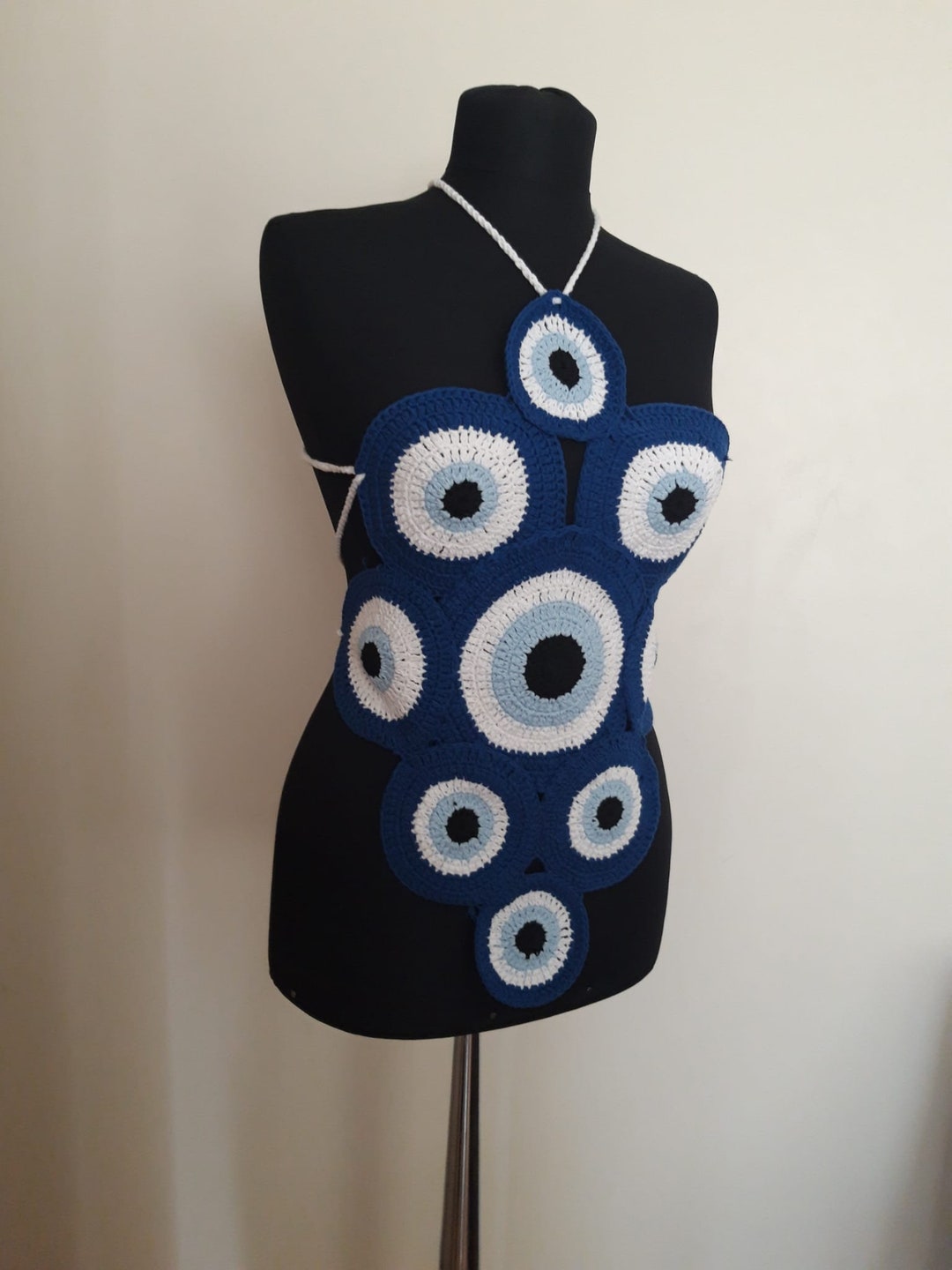 Evil Eye Bead Blouse/ Crochet Evil Eye Top/evil Eye Top/evil Eye Drop ...