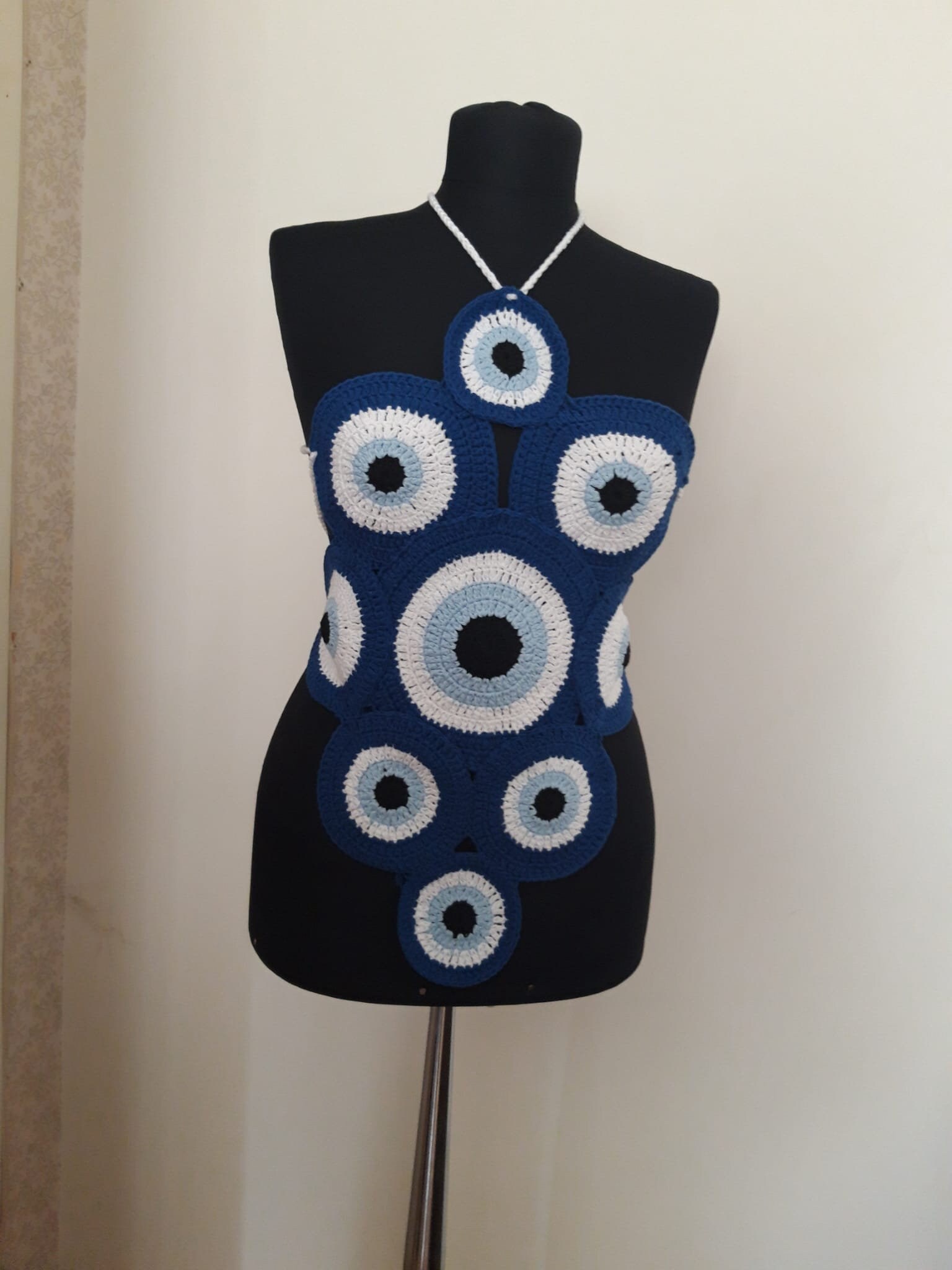 Evil Eye Bead Blouse/ Crochet Evil Eye Top/evil Eye Top/evil Eye Drop ...