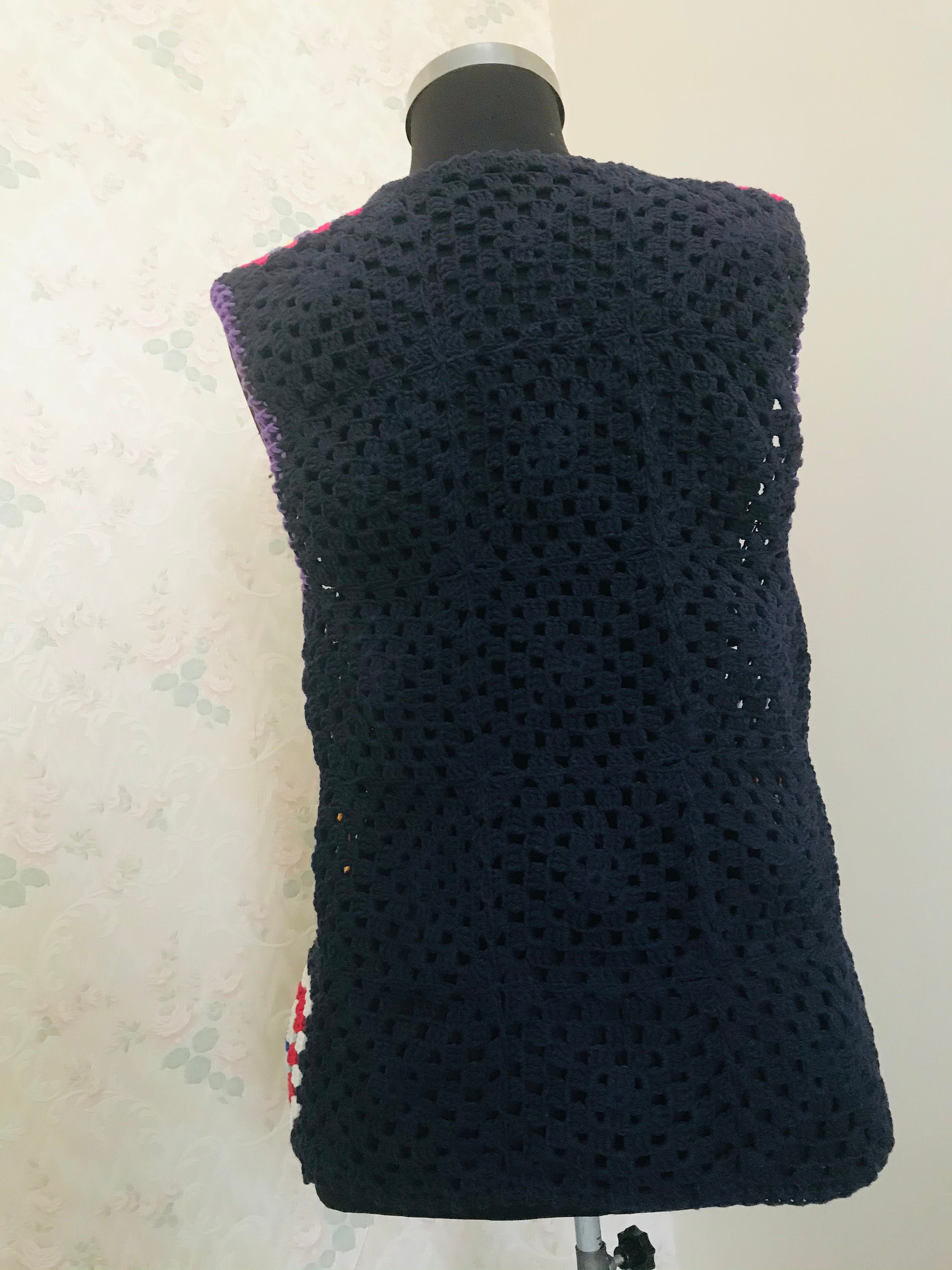 Crochet Vests/granny Square Boho Top/knitted Patchwork - Etsy