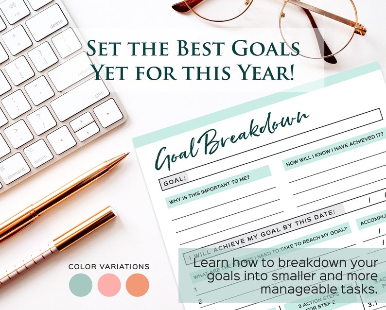 GOAL PLANNER Breakdown Worksheet 2022 Goal Setting - Etsy GOAL PLANNER Breakdown Worksheet 2022 Goal Setting - Etsy