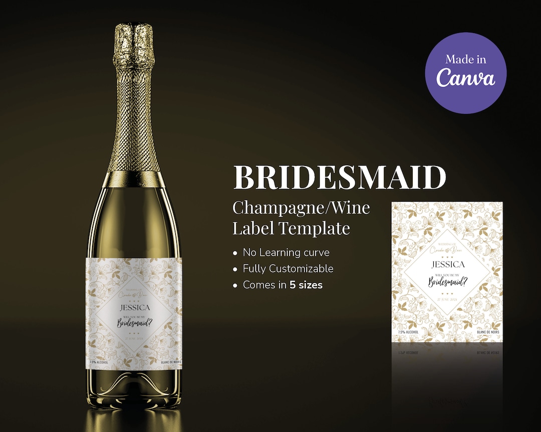 Printable Champagne Label, Personalized Champagne Liquor Label ...