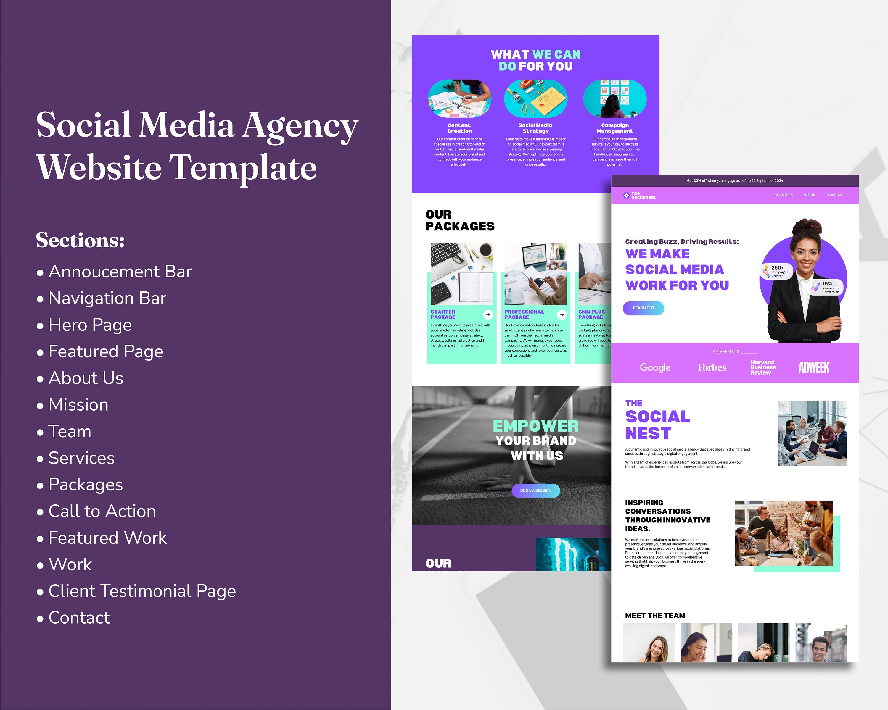 Social Media Manager Website Template, Canva Website Template for ...