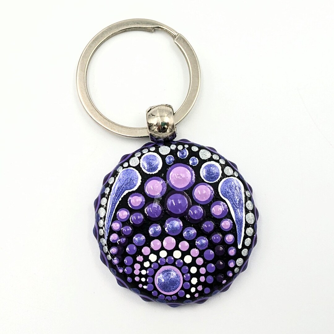 Handpainted Keychain Dot Mandala Keys Handmade Functional Art - Etsy