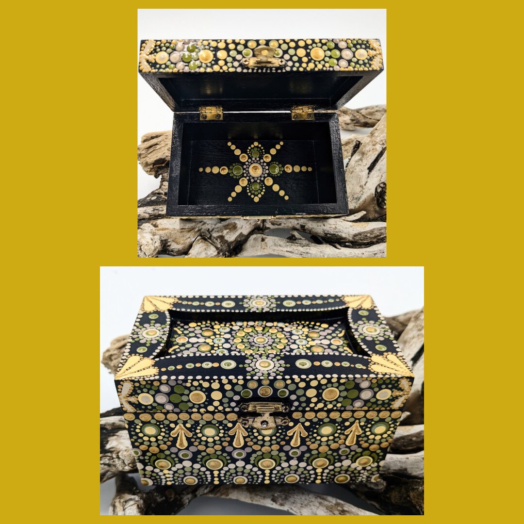 Jewelry Box, Trinket Box, Treasure Box, Hand Painted, Gift Box, Wood ...