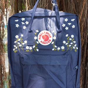 Hand Embroidery on Fjallraven Kanken Backpack With Daisy Flowers/custom ...