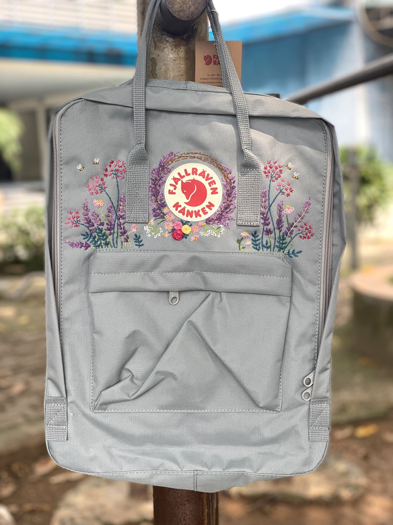 Kanken Backpack Embroidered With Flower/ Custom Kanken Embroidery on ...