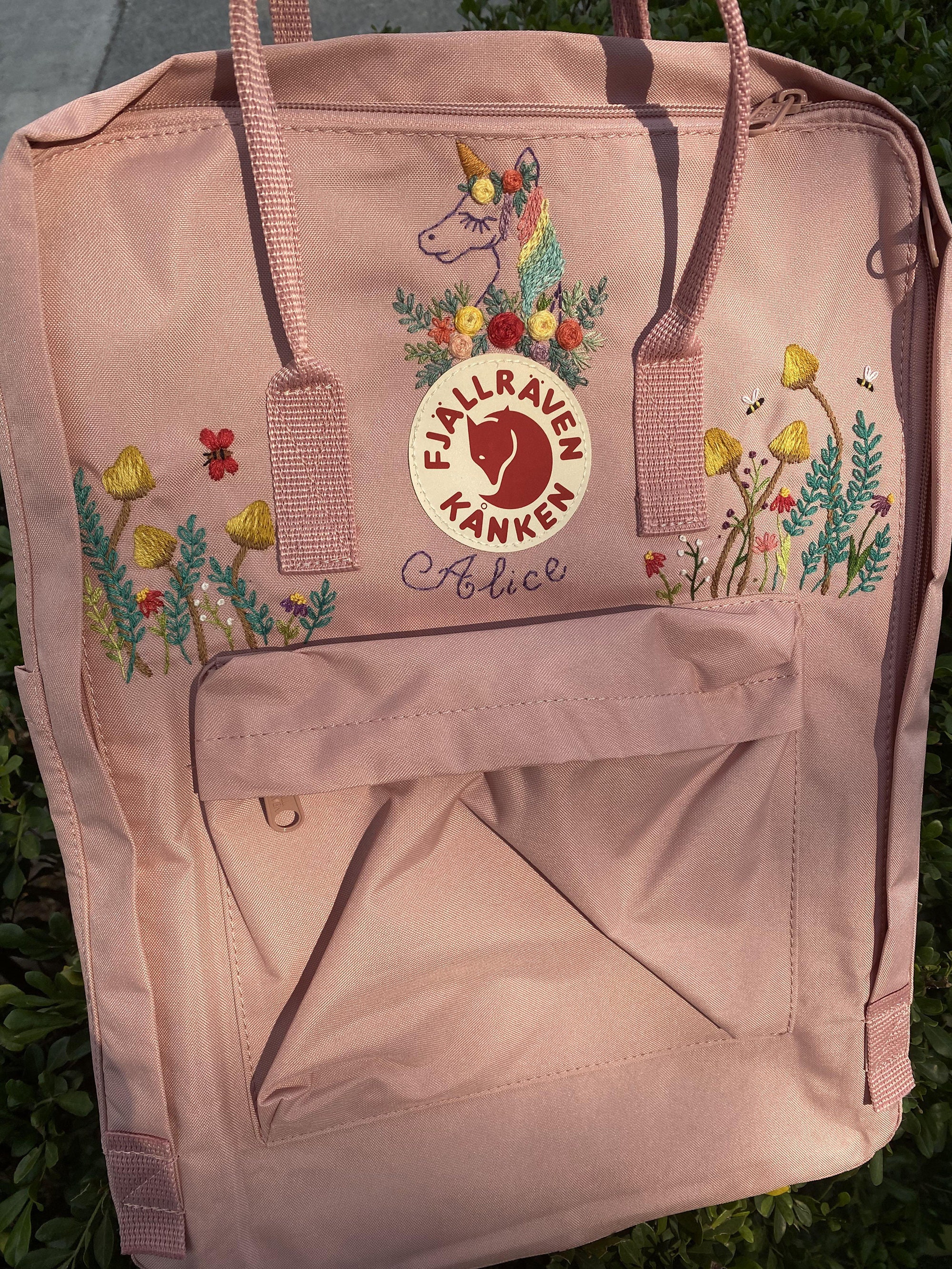 Kanken Backpack Embroidered With Flower Tulips/fjallraven Kanken ...
