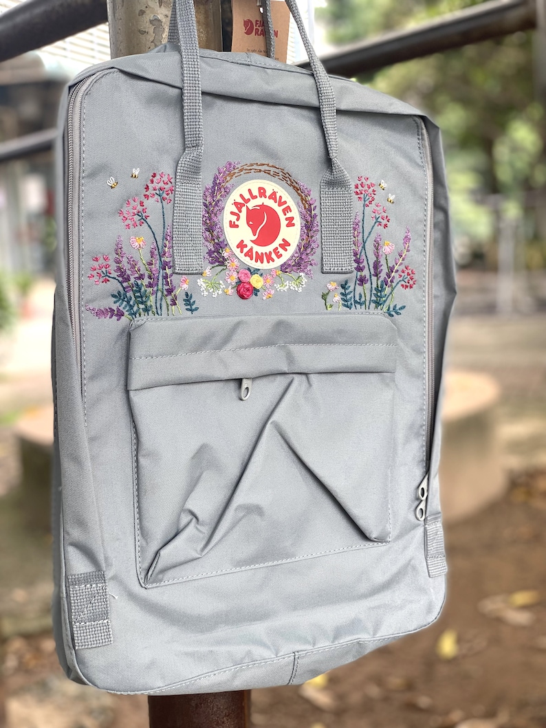Kanken Backpack Embroidered With Flower/ Custom Kanken Embroidery on ...