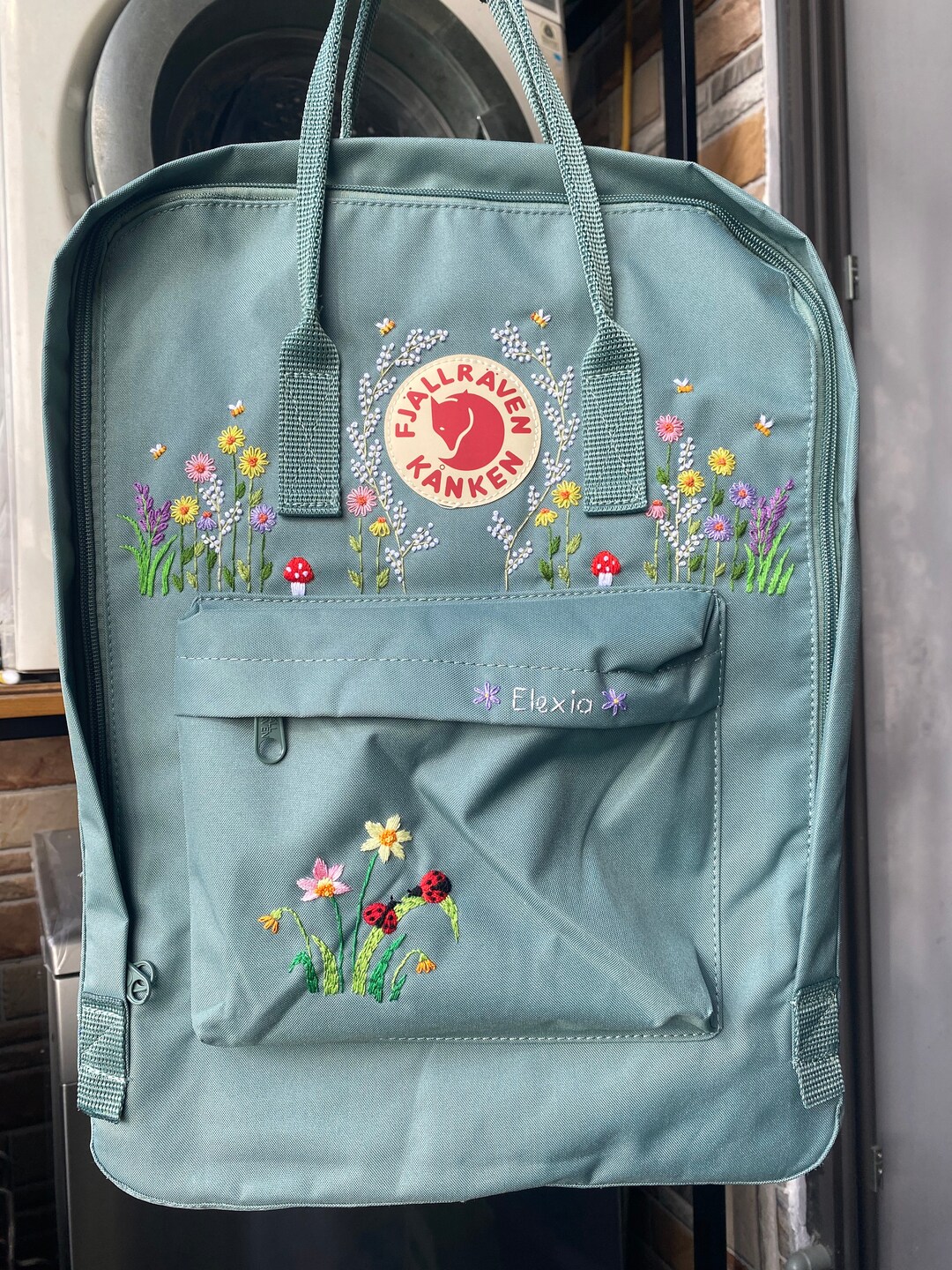 Kanken Backpack Embroidered With Flower/ Fjallraven Kanken Backpack ...