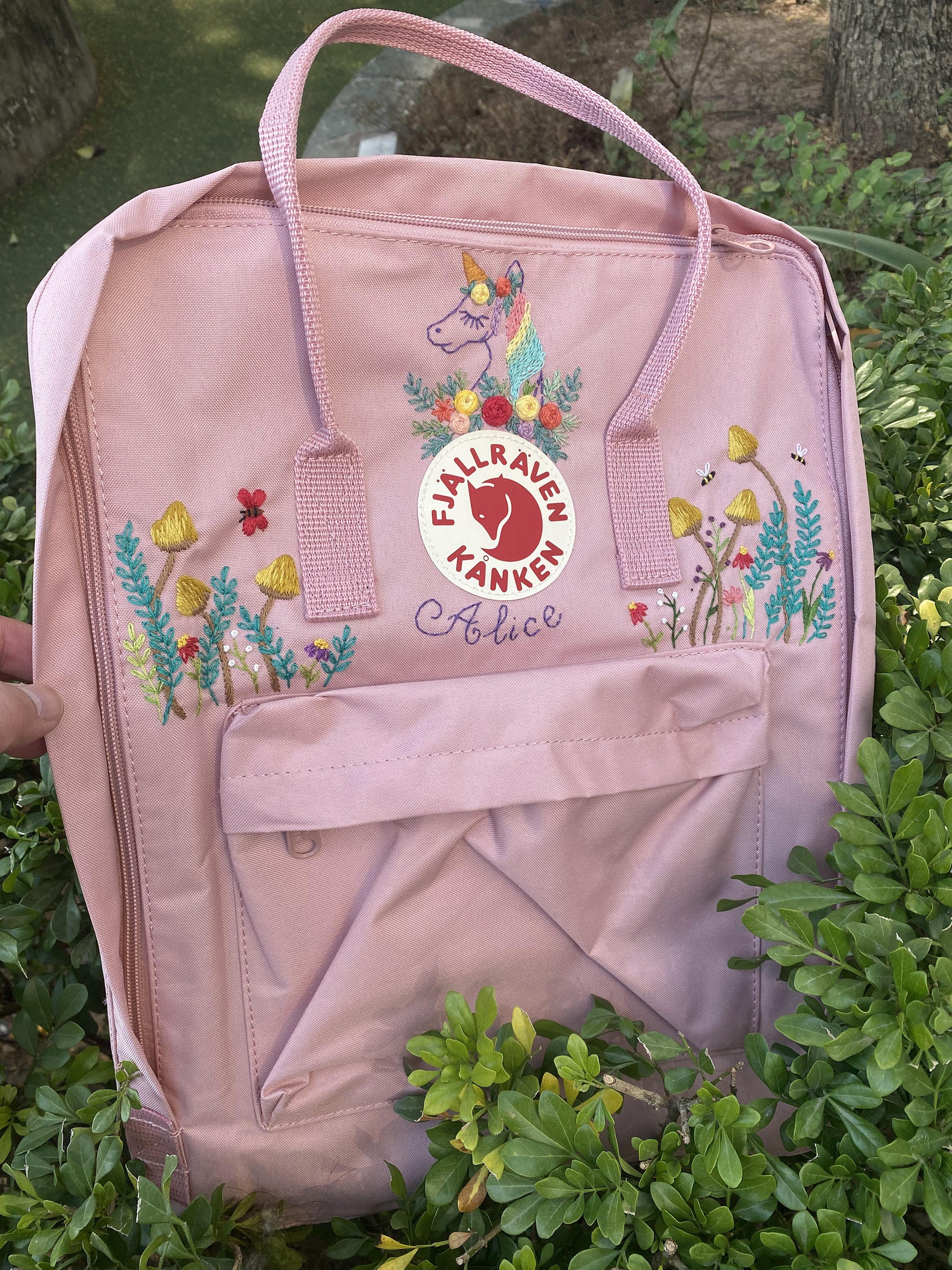 Kanken Backpack Embroidered With Flower Tulips/fjallraven Kanken ...