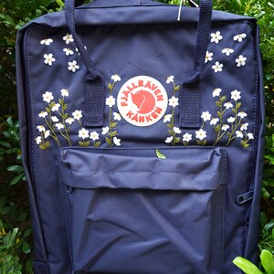 Hand Embroidery on Fjallraven Kanken Backpack With Daisy Flowers/custom ...