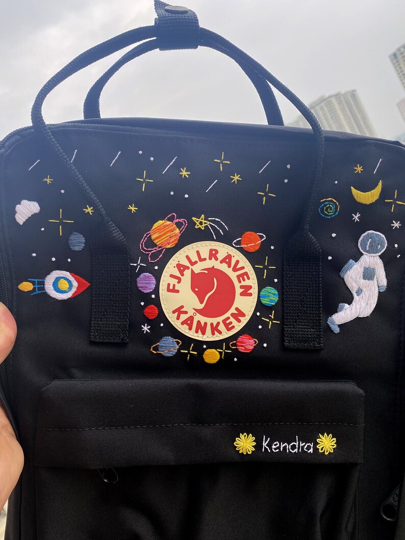 Space-themed Embroidered Kanken Bag/ Kanken Embroidered - Etsy