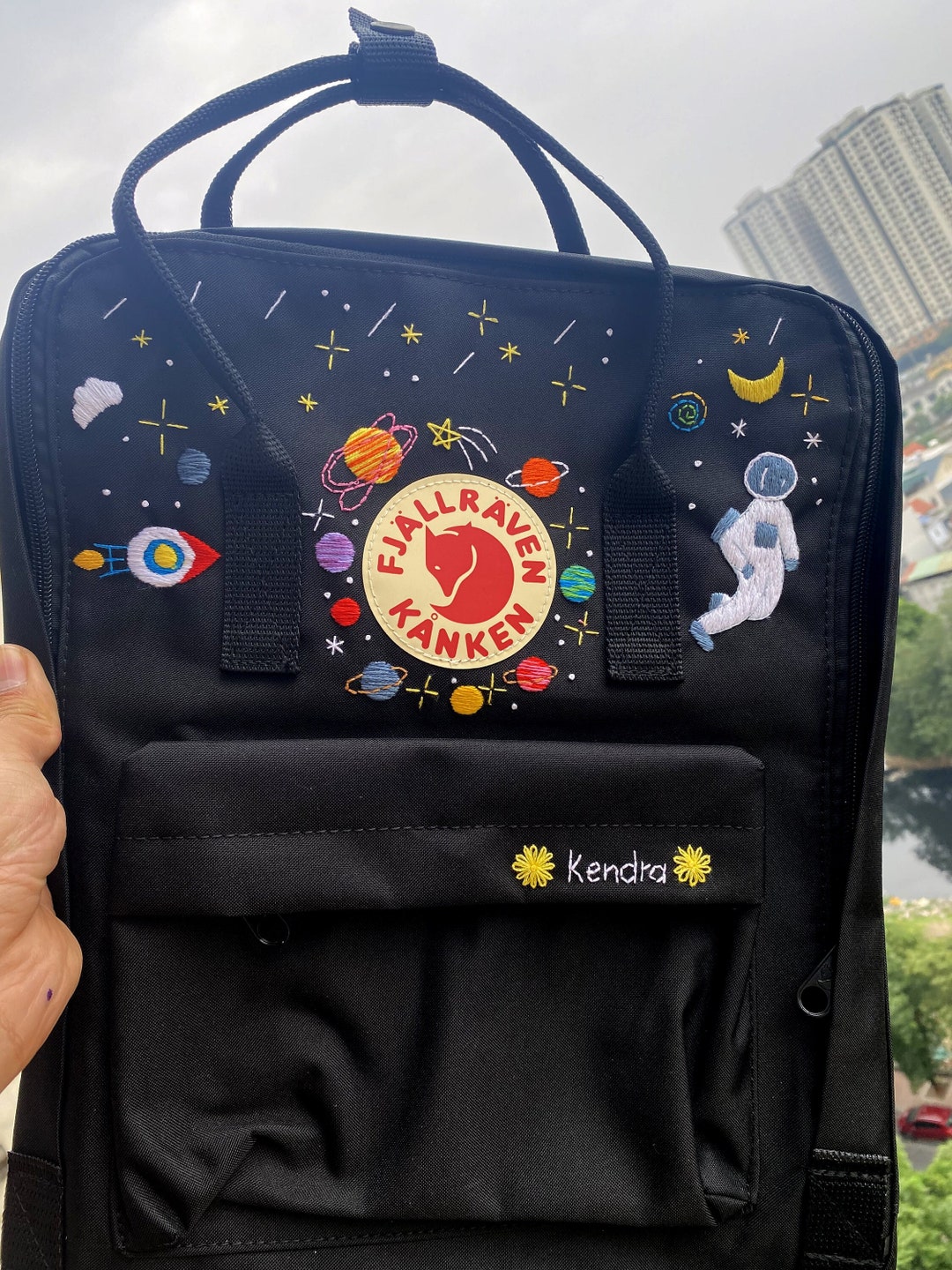 Space-themed Embroidered Kanken Bag/ Kanken Embroidered Astronaut ...