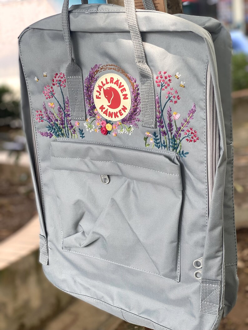 Kanken Backpack Embroidered With Flower/ Custom Kanken Embroidery on ...