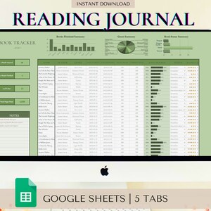 Book Reading Spreadsheet | Book Tracker Template | Reading Log | Google ...