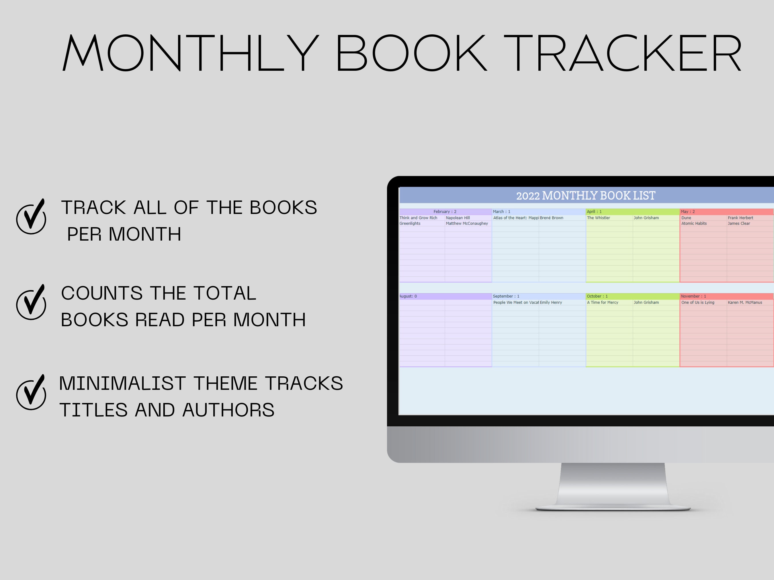 Simple Book Reading Spreadsheet Book Tracker Template Reading Log ...