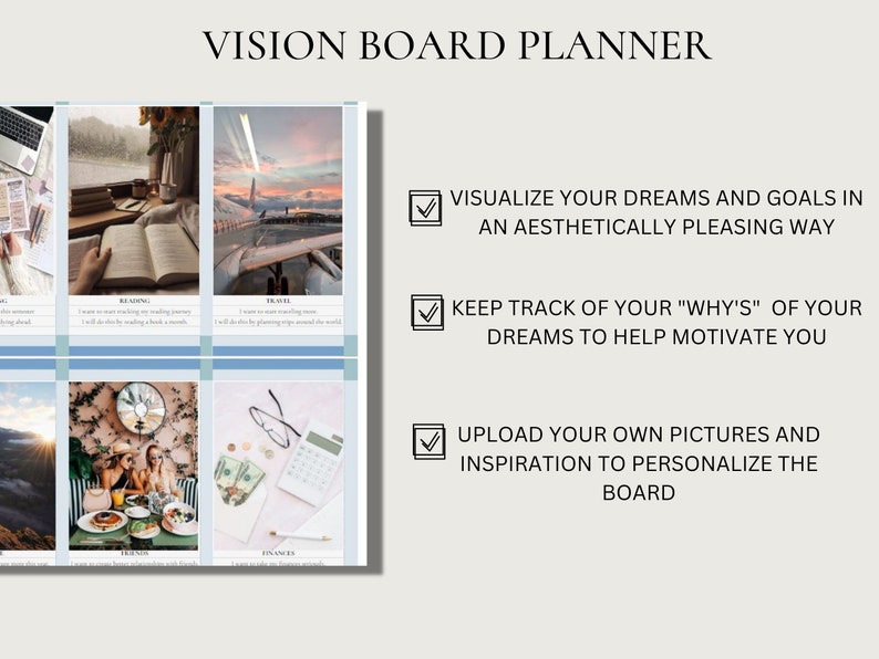 Vision Board Planner | Google Sheets | Digital Planner Template | Goal ...