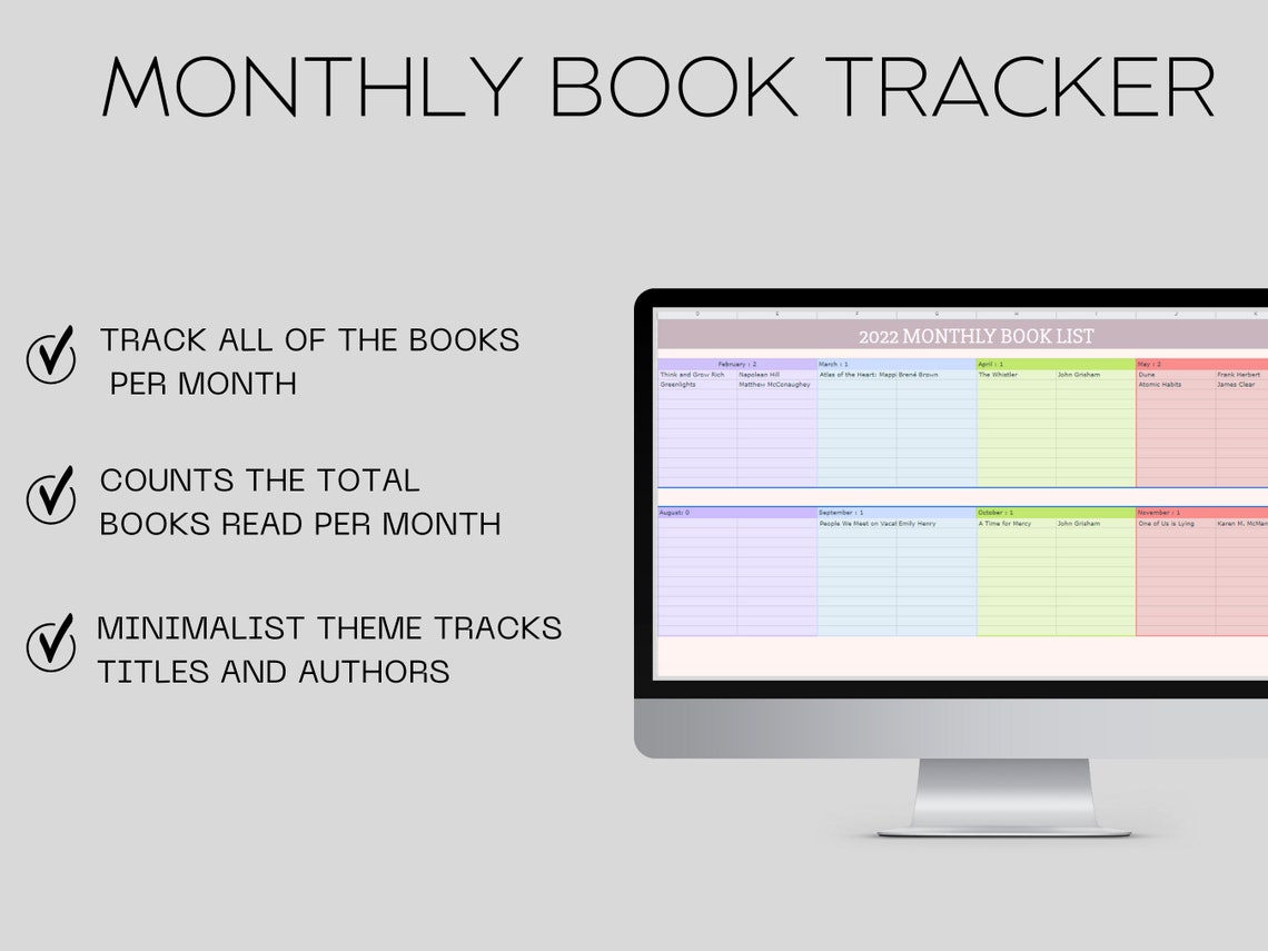 Book Journal Spreadsheet Google Sheets Book Tracker Log - Etsy