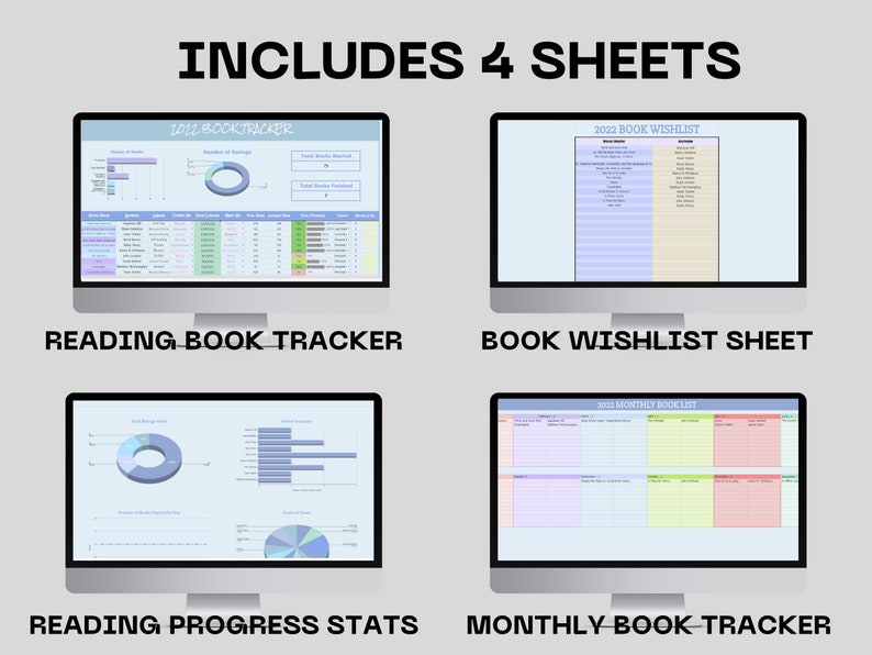 Simple Book Reading Spreadsheet | Book Tracker Template | Reading Log ...