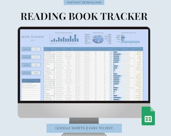 Digital Book Journal Spreadsheet Google Sheets, Book Tracker Log ...