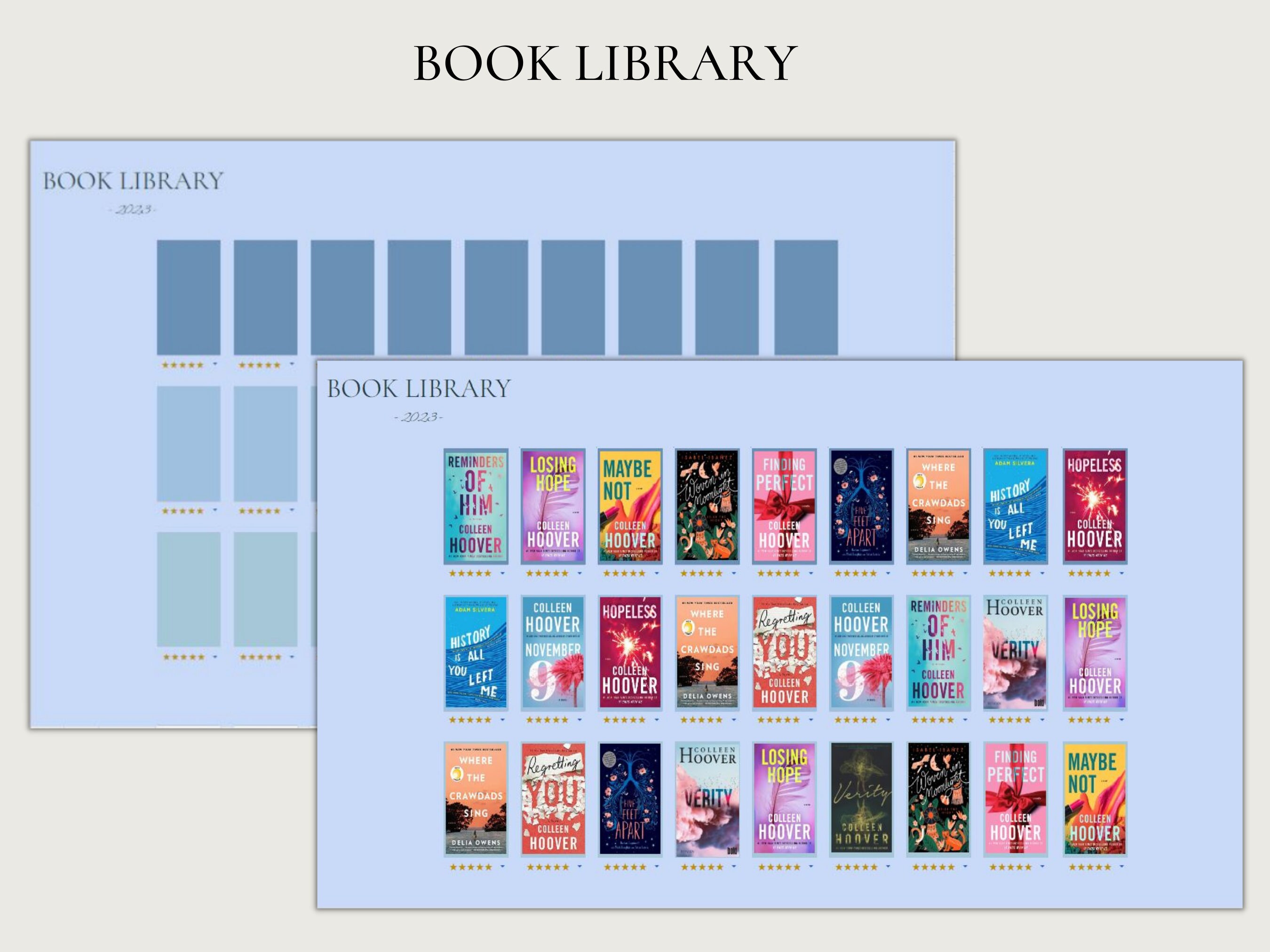 Digital Book Tracker Log Template Google Sheets, Book Journal Library ...