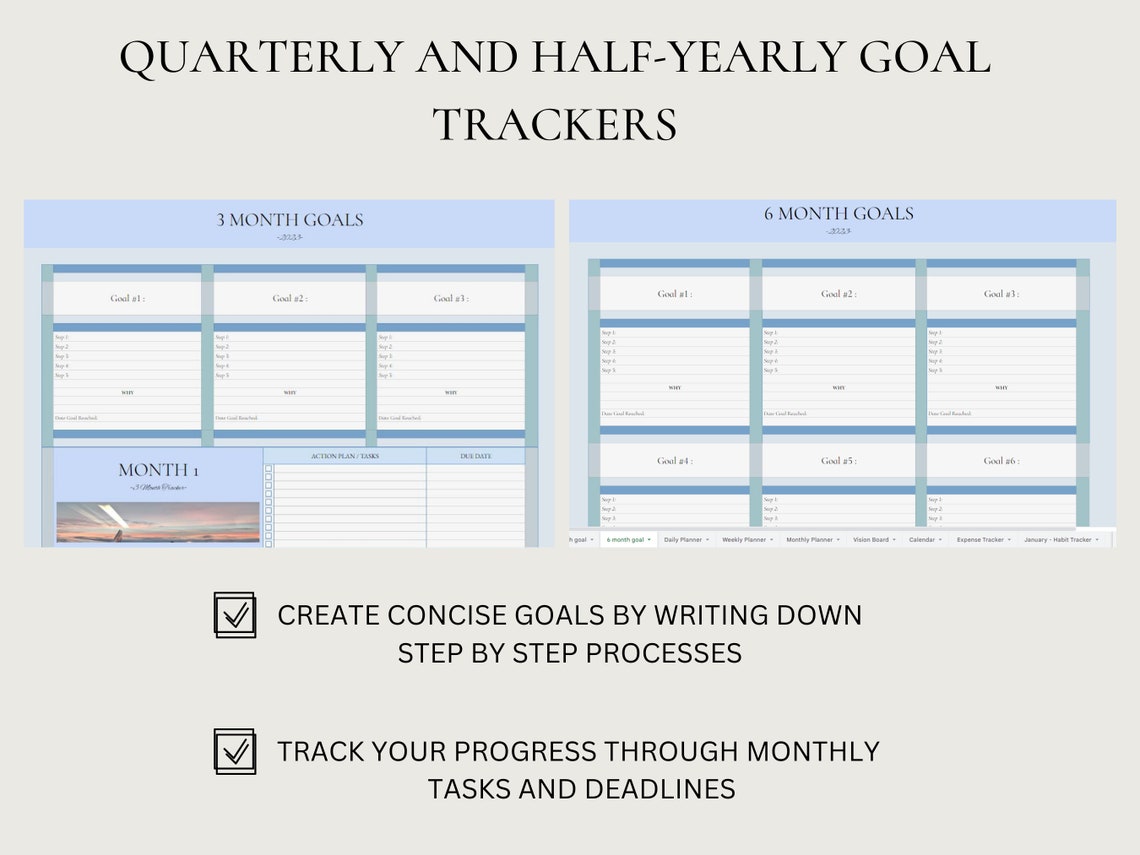 Vision Board Planner Google Sheets Digital Planner - Etsy