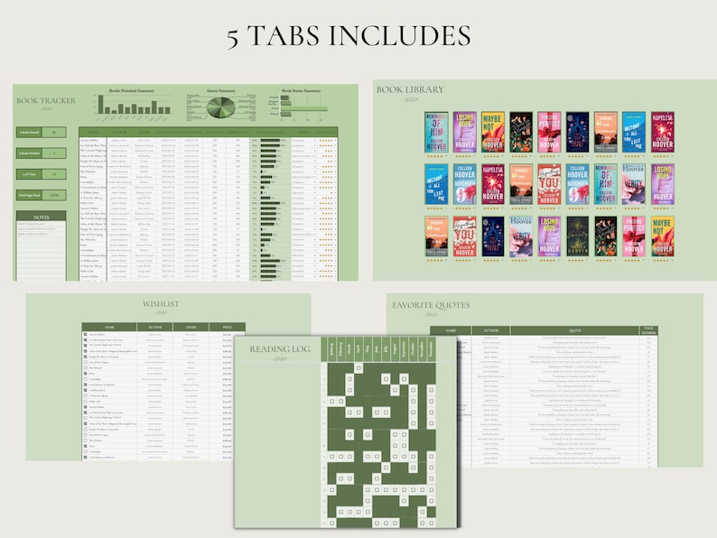 Book Reading Tracker | Google Sheets Template (digital Download) - Etsy