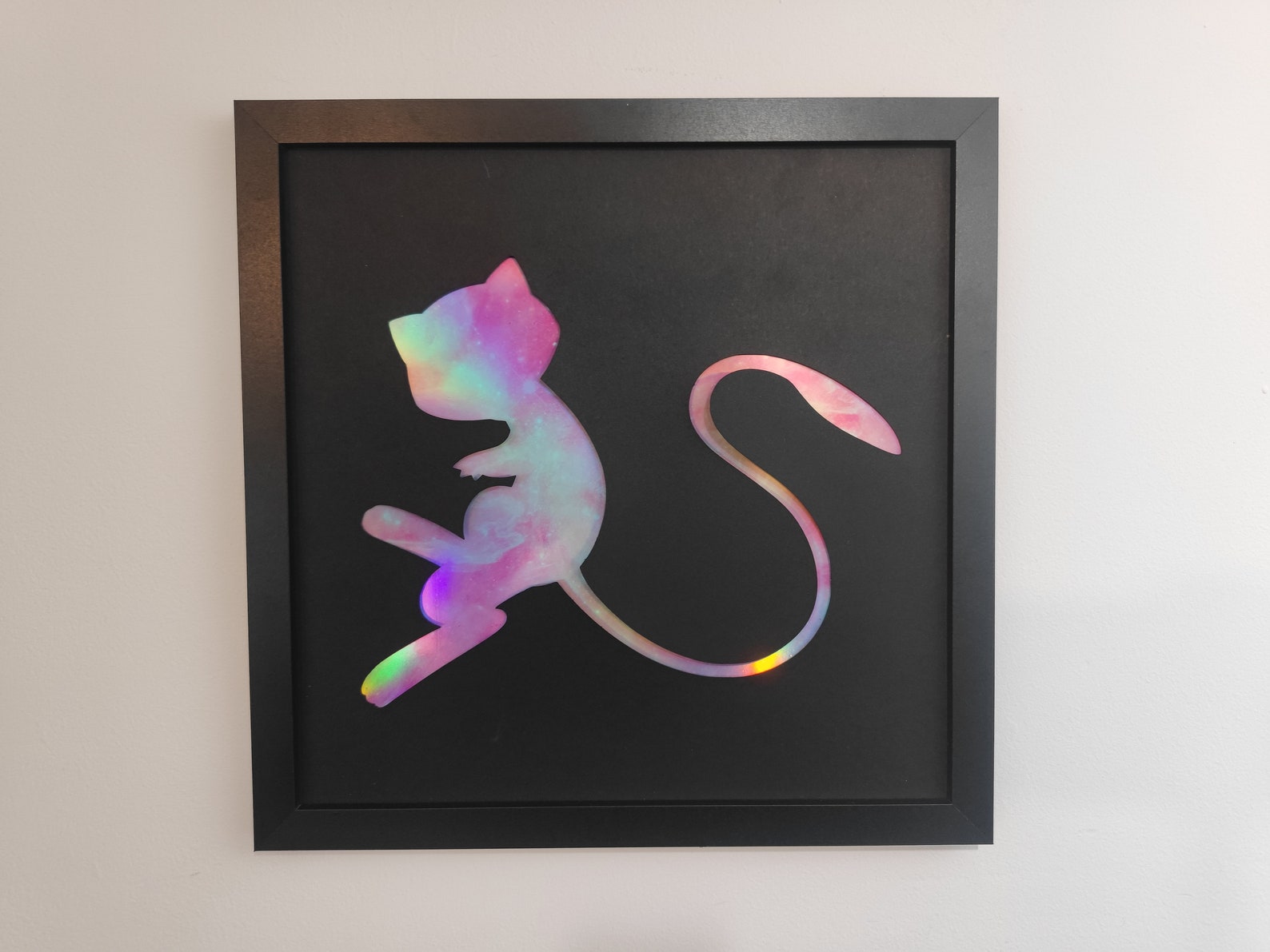 Silhouette Pokemon Wall Art Holographic Mew Galaxy Perfect - Etsy