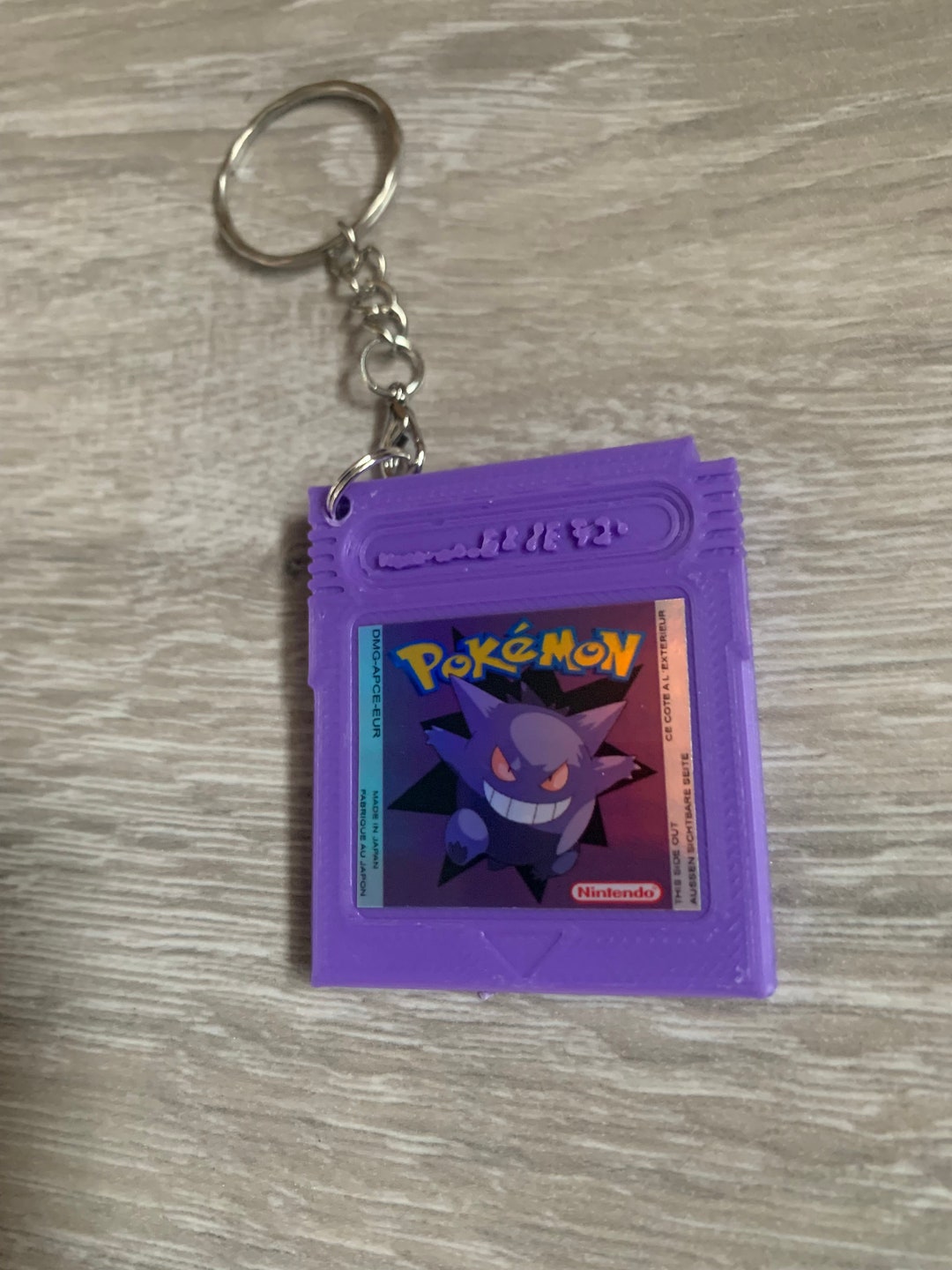 Pokemon Gengar Keyring & Chain. Retro Gameboy Cartridge,perfect Gift ...