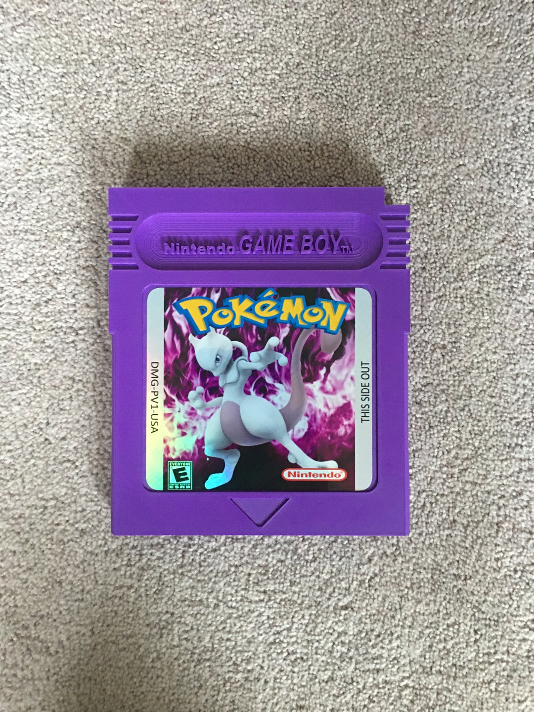 Pokemon Purple Mewtwo Giant Size Nintendo Gameboy Cartridge, Great Gift ...