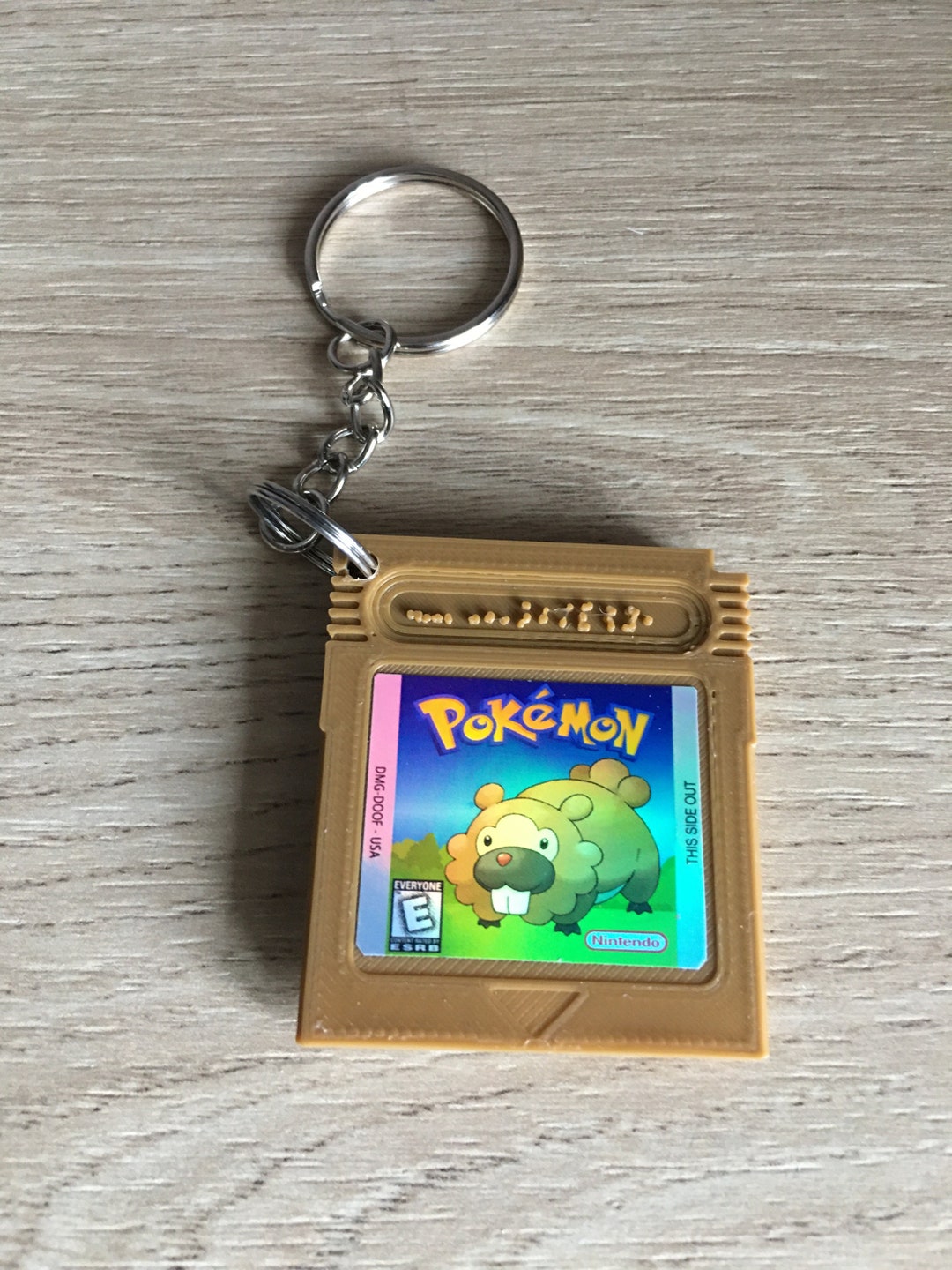 Pokemon Bidoof Keyring & Chain. Retro Gameboy Cartridge, Great Gift for ...
