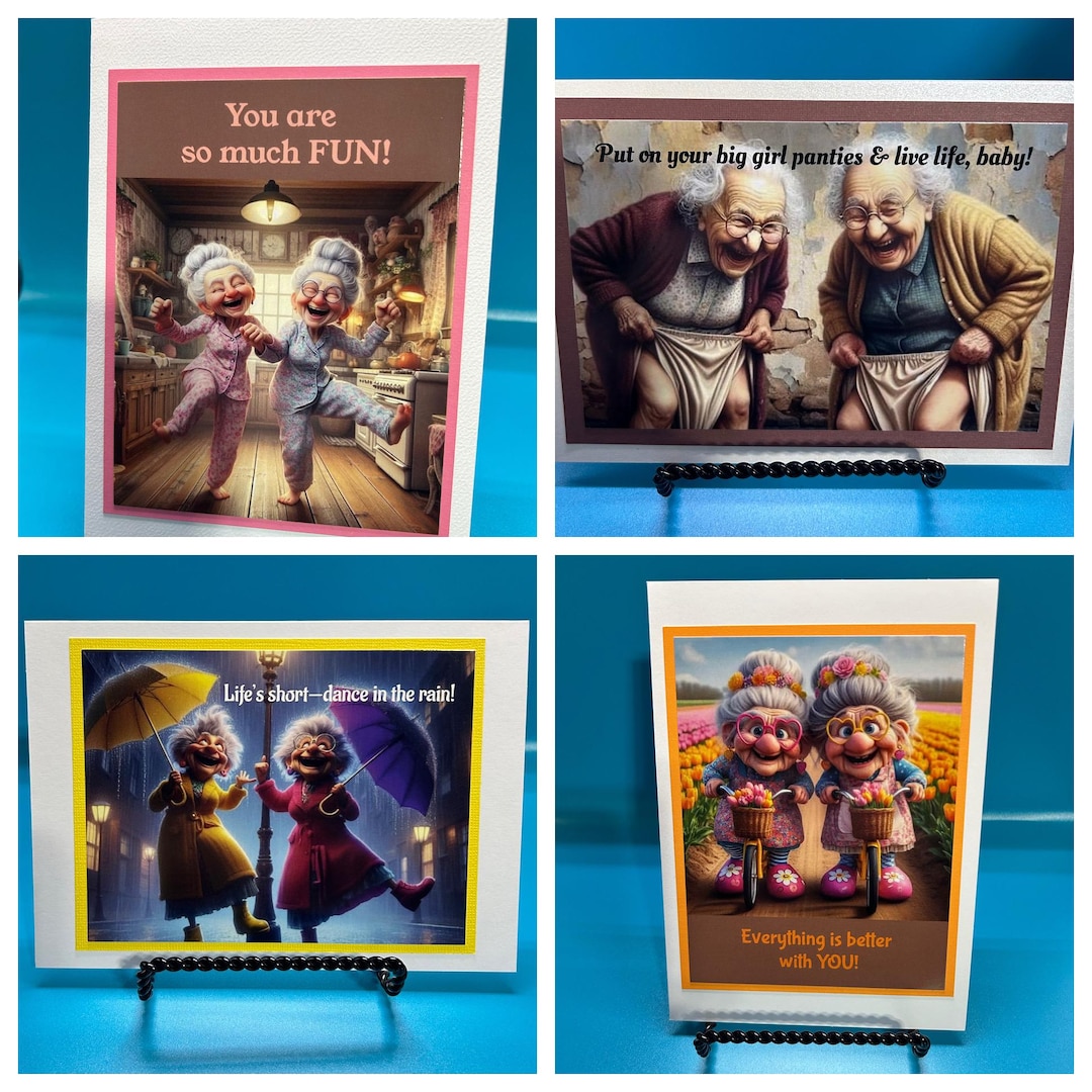 Old Lady Friendship Cards (set of 4) - Etsy