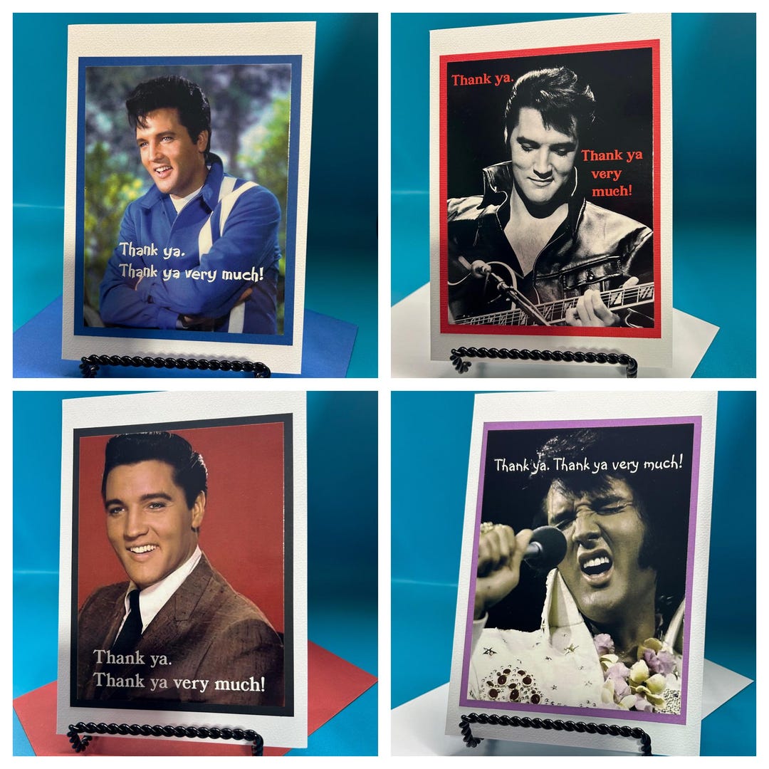 ELVIS Thank You Cards (set of 4) - Etsy