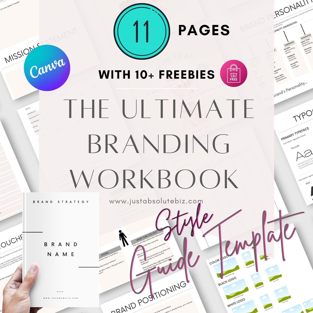 Business Branding Template Workbook Logo Strategy, Planner Social Media ...