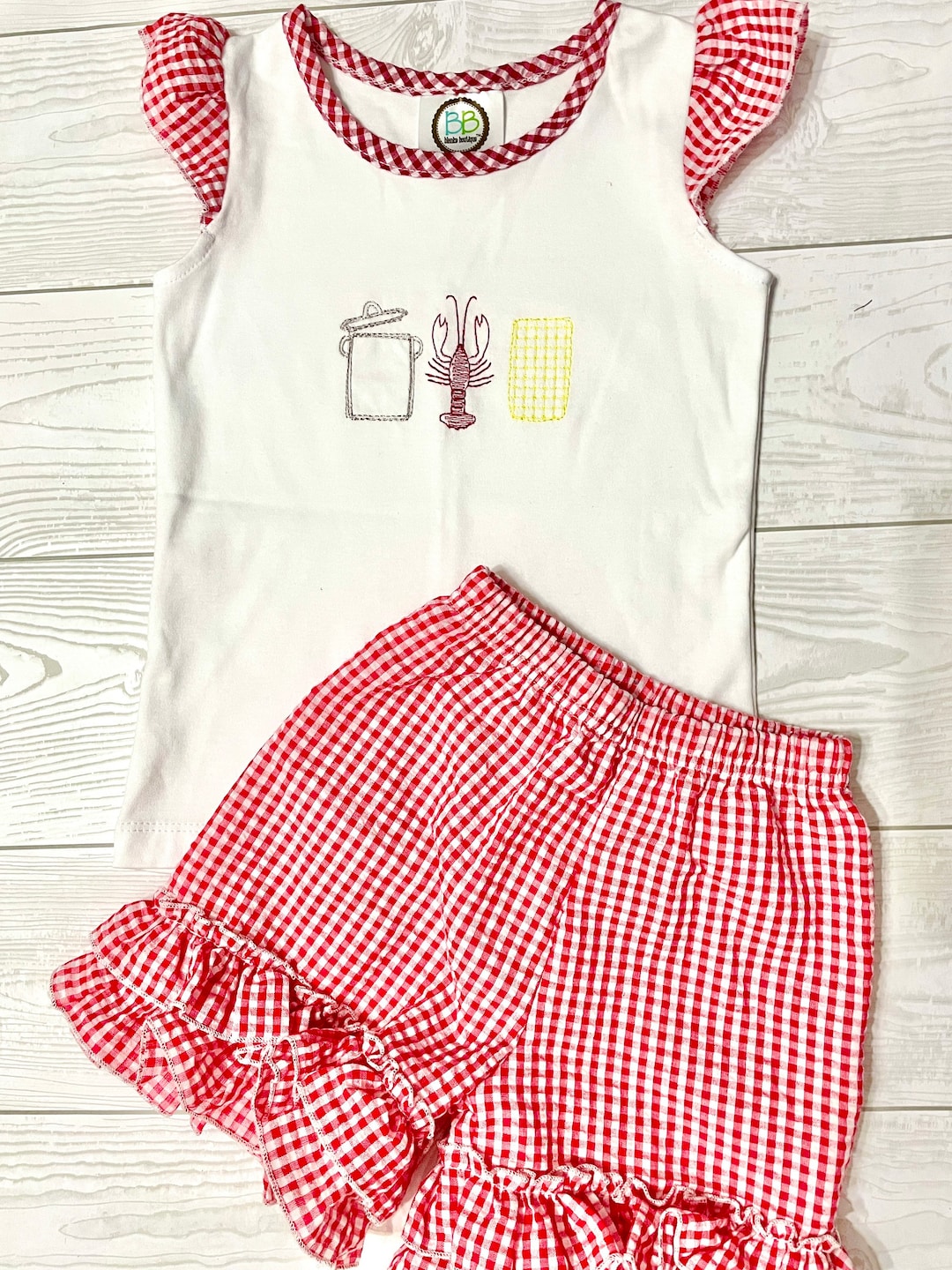 Girls Outfit Crawfish Boil Summer Outfit Louisiana Outfit - Etsy