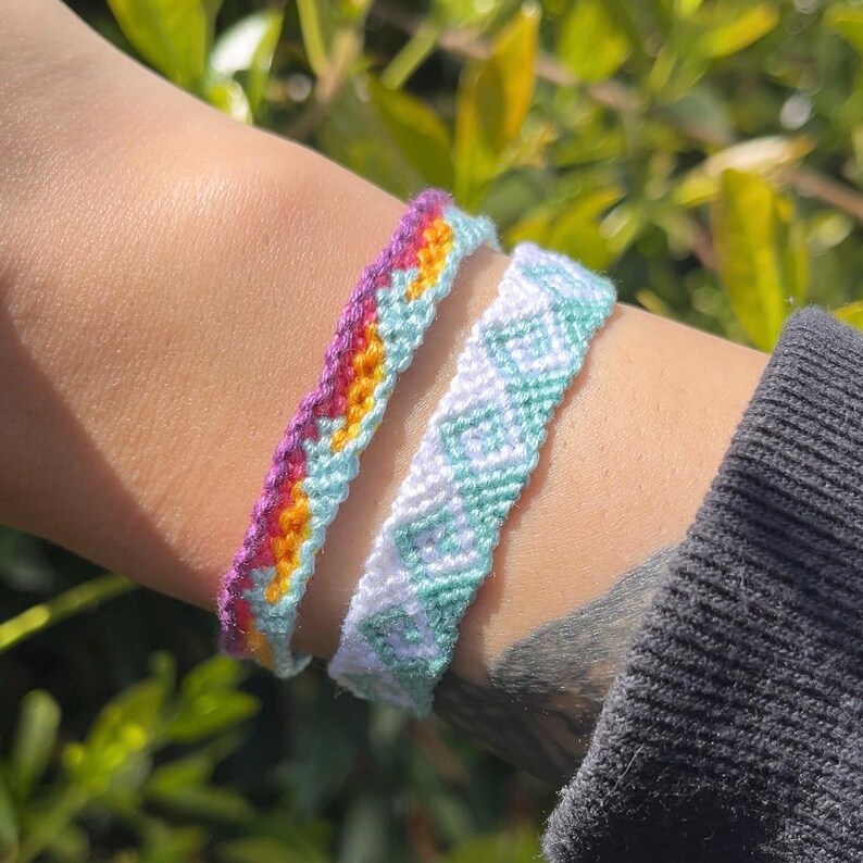 Greek Wave Bracelet | Custom Surfer Friendship Bracelet | Personalized ...