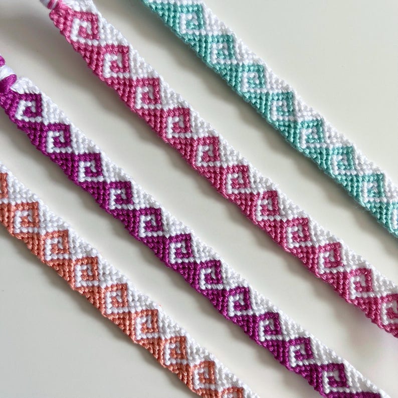 Greek Wave Bracelet | Custom Surfer Friendship Bracelet | Personalized ...