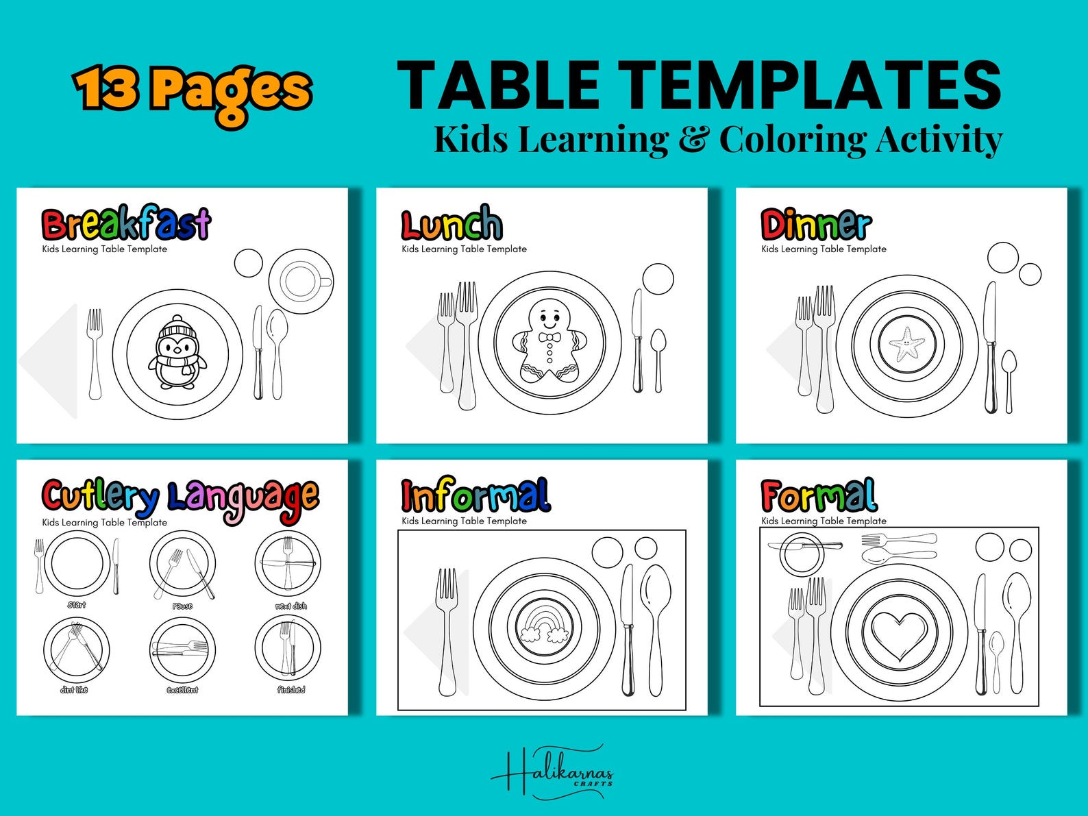 Montessori Table Setting Printable: Kids Learning Placemat (PDF) - Etsy