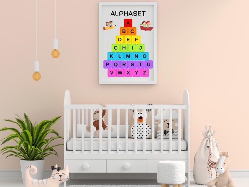 Printable Alphabet Poster, Educational Wall Art for Kids, Montessori ...